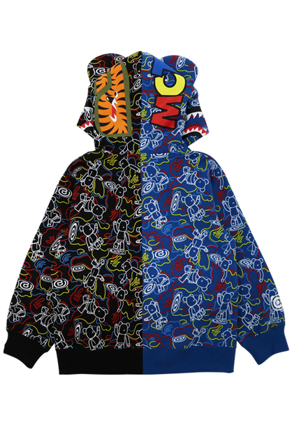 MEDICOM TOY - BE@RBRICK CAMO BE@R SHARK HALF ZIP HOODIE (KIDS) MEDICOM TOY - BE@RBRICK CAMO BE@R SHARK HALF ZIP HOODIE (KIDS)